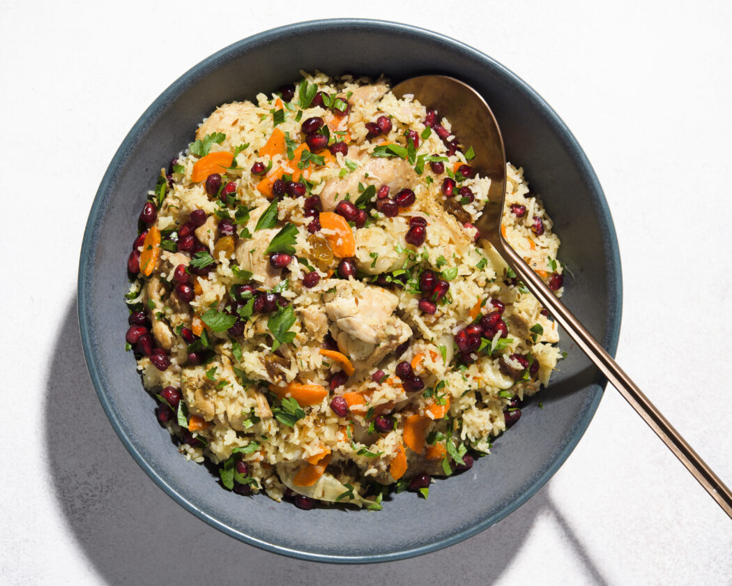 From Uzbekistan, a cuminy rice pilaf comes studded with sweet pops of ...